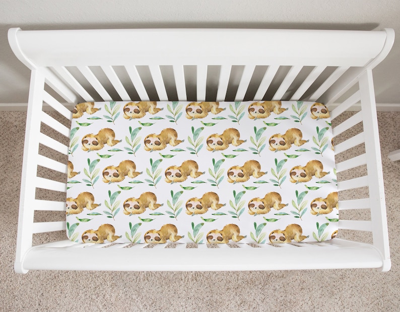 Sloth Crib Bedding Set, Baby Boy Crib Bedding Set, Sloth Nursery ...