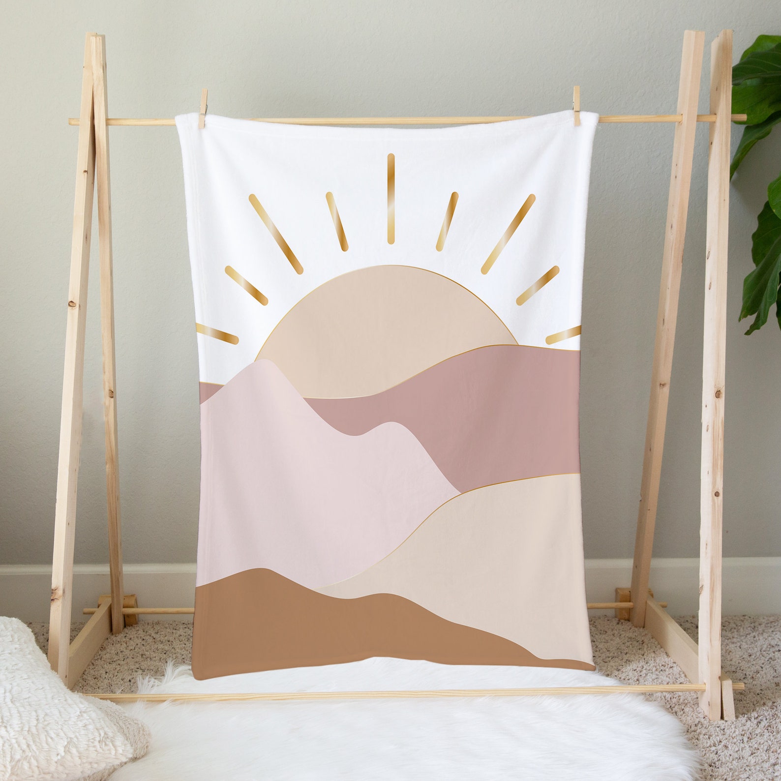 Boho Crib Bedding Set Girl, Baby Girl Crib Bedding, Sunshine, Mountain ...
