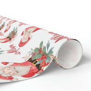 Personalized Santa Wrapping Paper, Custom Santa Christmas Wrapping ...