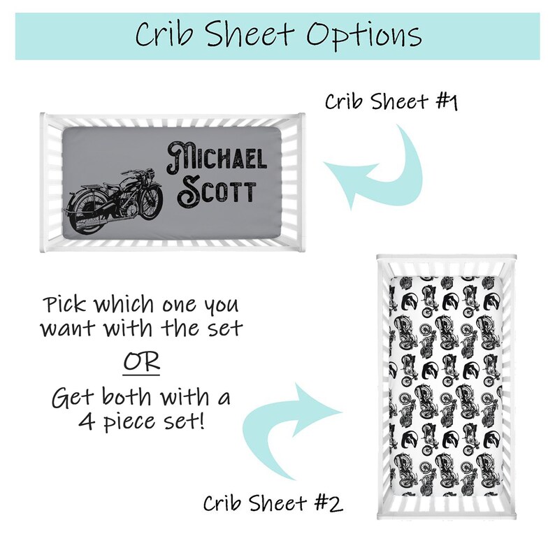 Motorcycle Crib Bedding Set Baby Boy Crib Bedding Set - Etsy