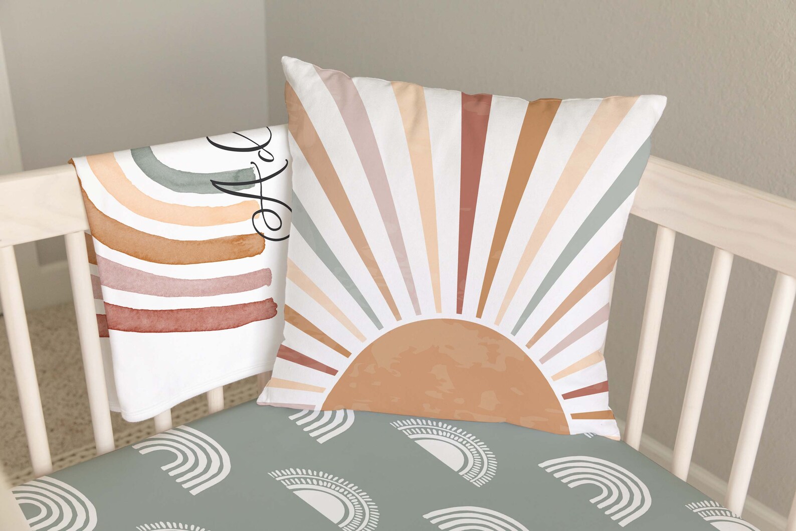 Boho Crib Bedding Set Rainbow Crib Bedding You Are My - Etsy