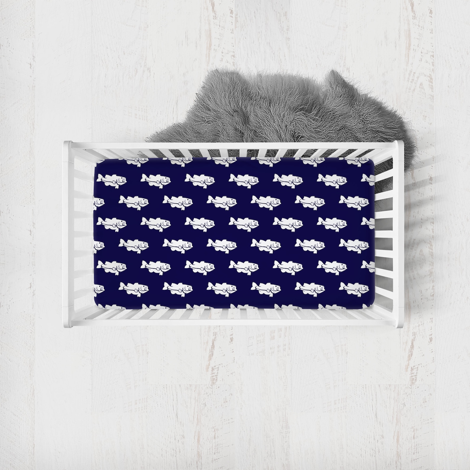Fish Crib Sheet Fishing Baby Nursery Boy Crib Sheet Navy - Etsy