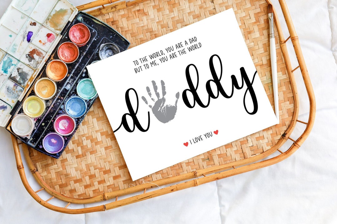 Daddy Handprint Art Craft, Fathers Day Handprint Craft Printable ...