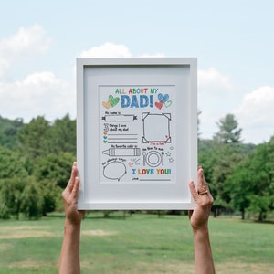 All About My Dad Printable, Fathers Day Gift From Kids, Father's Day ...