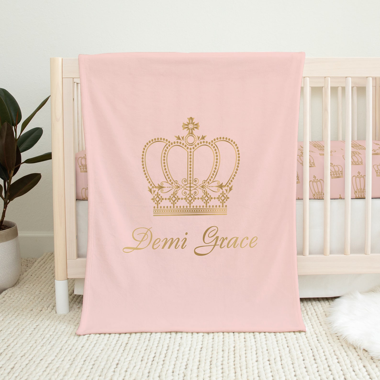 Princess Crib Bedding Set, Baby Girl Crib Bedding Set, Personalized ...