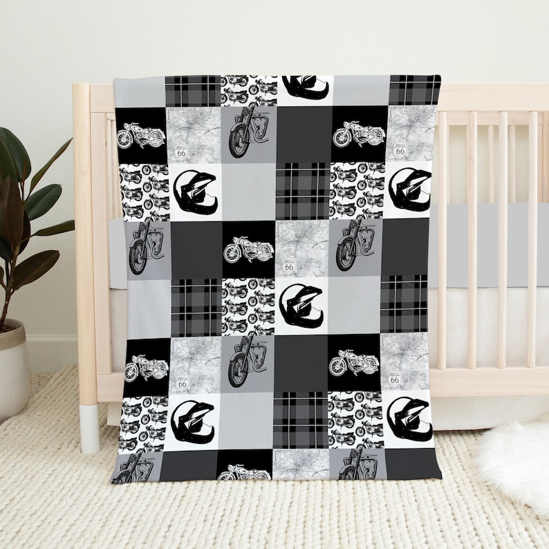 Baby Boy Crib Bedding Set Motorcycle Crib Bedding Set Boy - Etsy