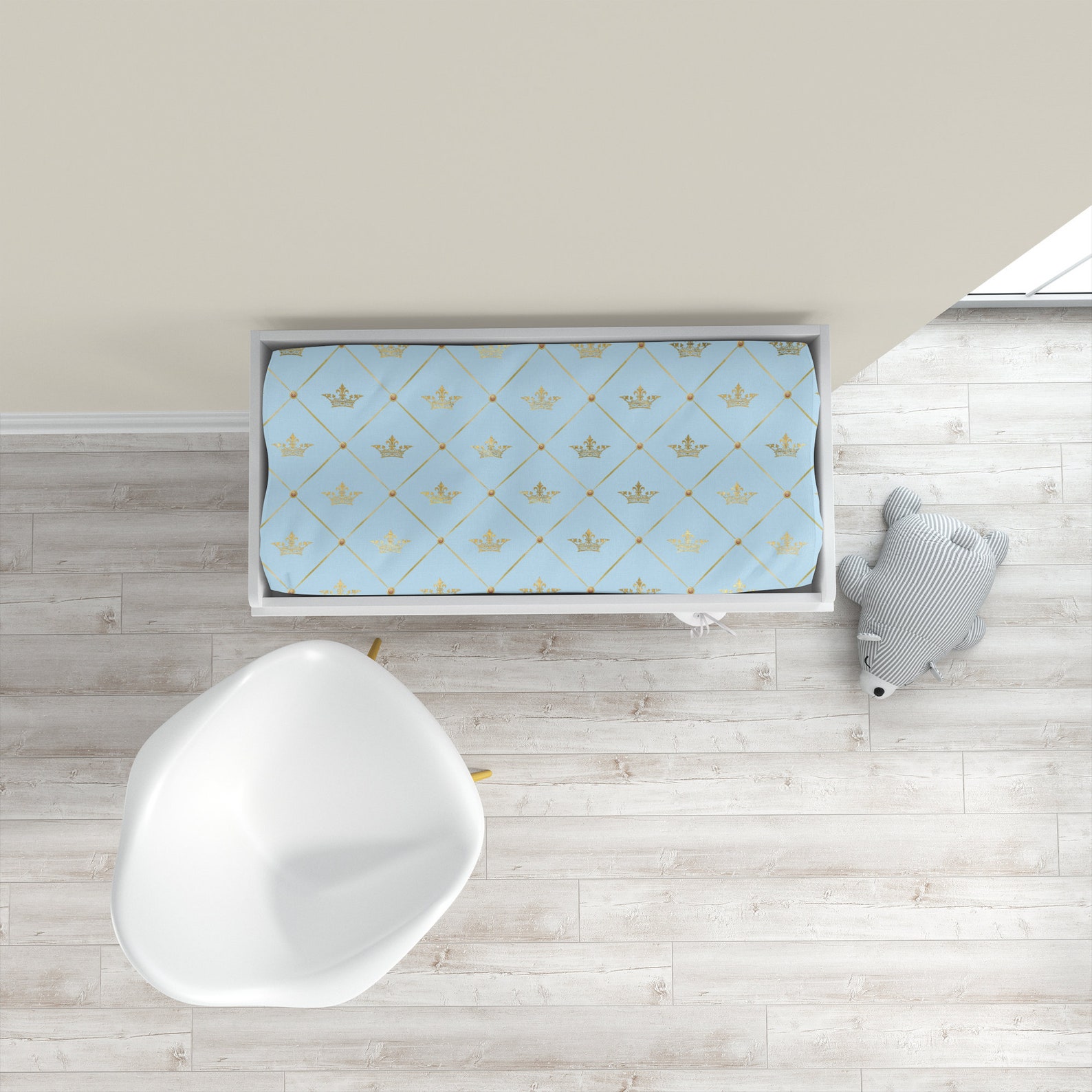 Baby Boy Crib Bedding Set, Prince Crib Bedding, Light Blue Crib Bedding ...