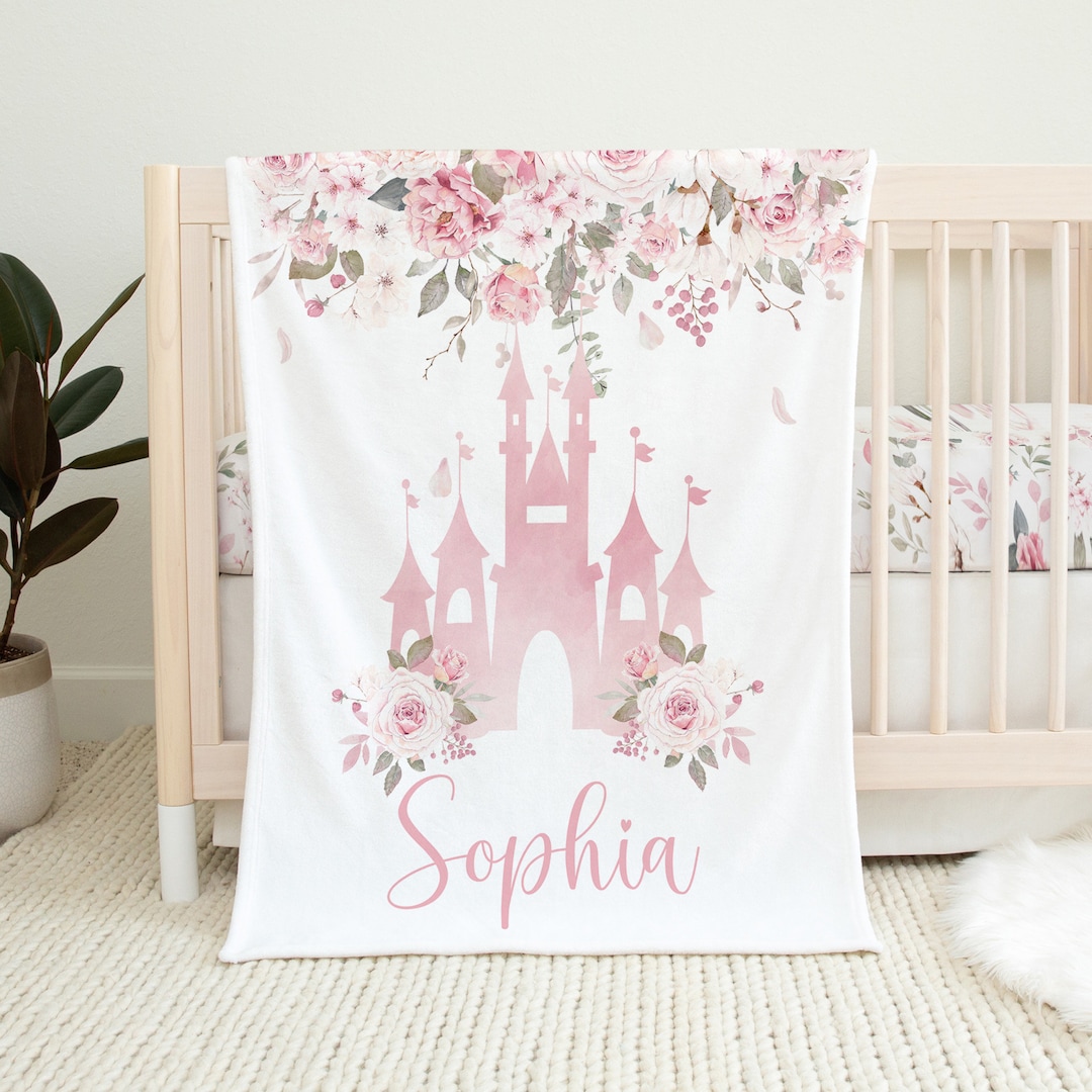 Personalized Princess Baby Blanket, Baby Girl Blanket, Pink Princess ...