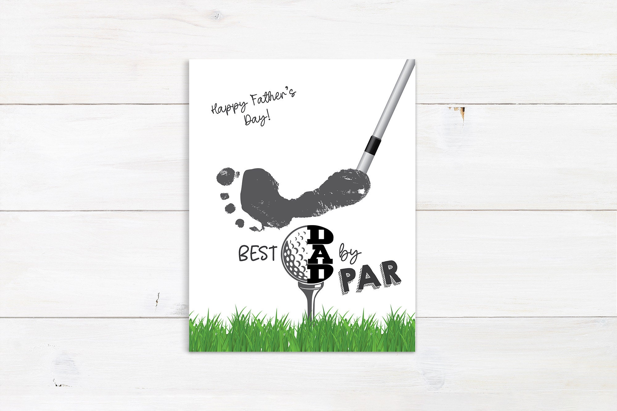 Printable Father's Day Golf Footprint Craft, Best Dad by Par, Fathers ...
