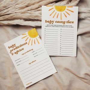 Boho Sun Baby Shower Games Bundle, Sunshine Baby Shower Bundle, Baby ...