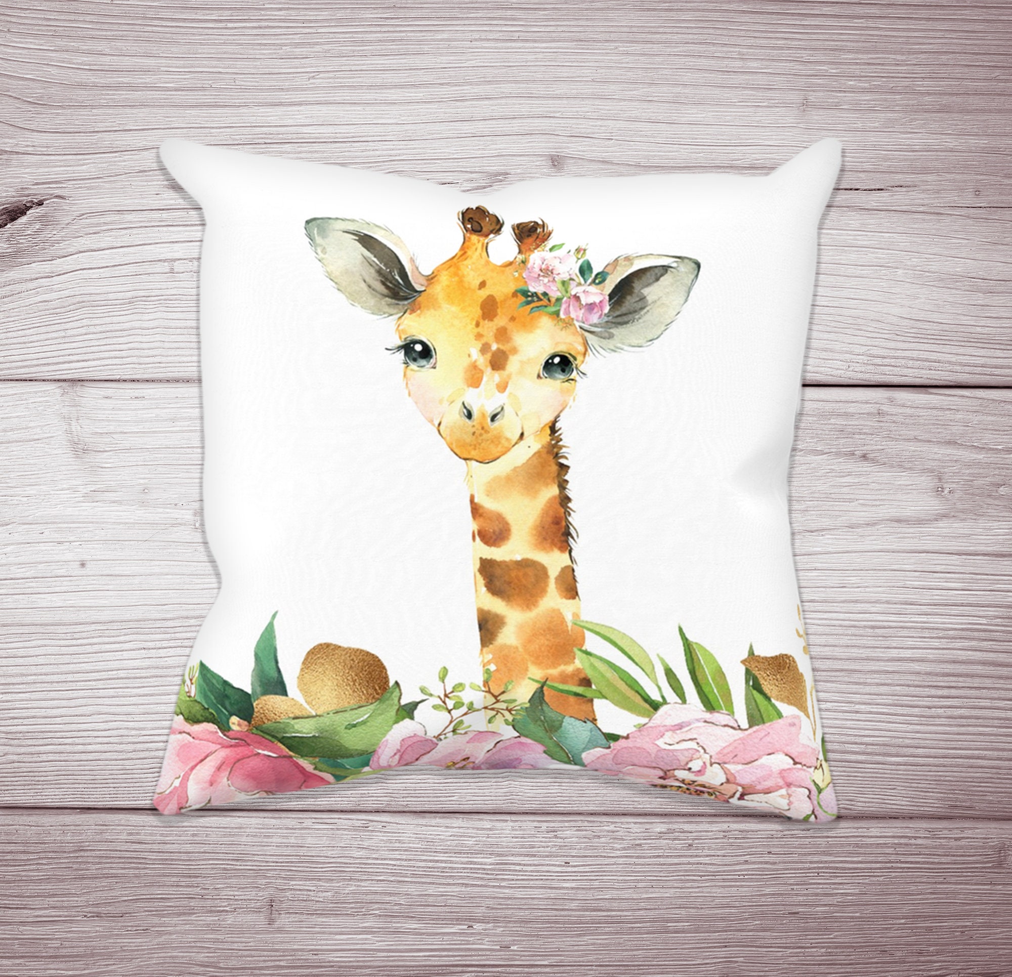 Giraffe Nursery Bedding Set Pink Floral Crib Bedding Set | Etsy
