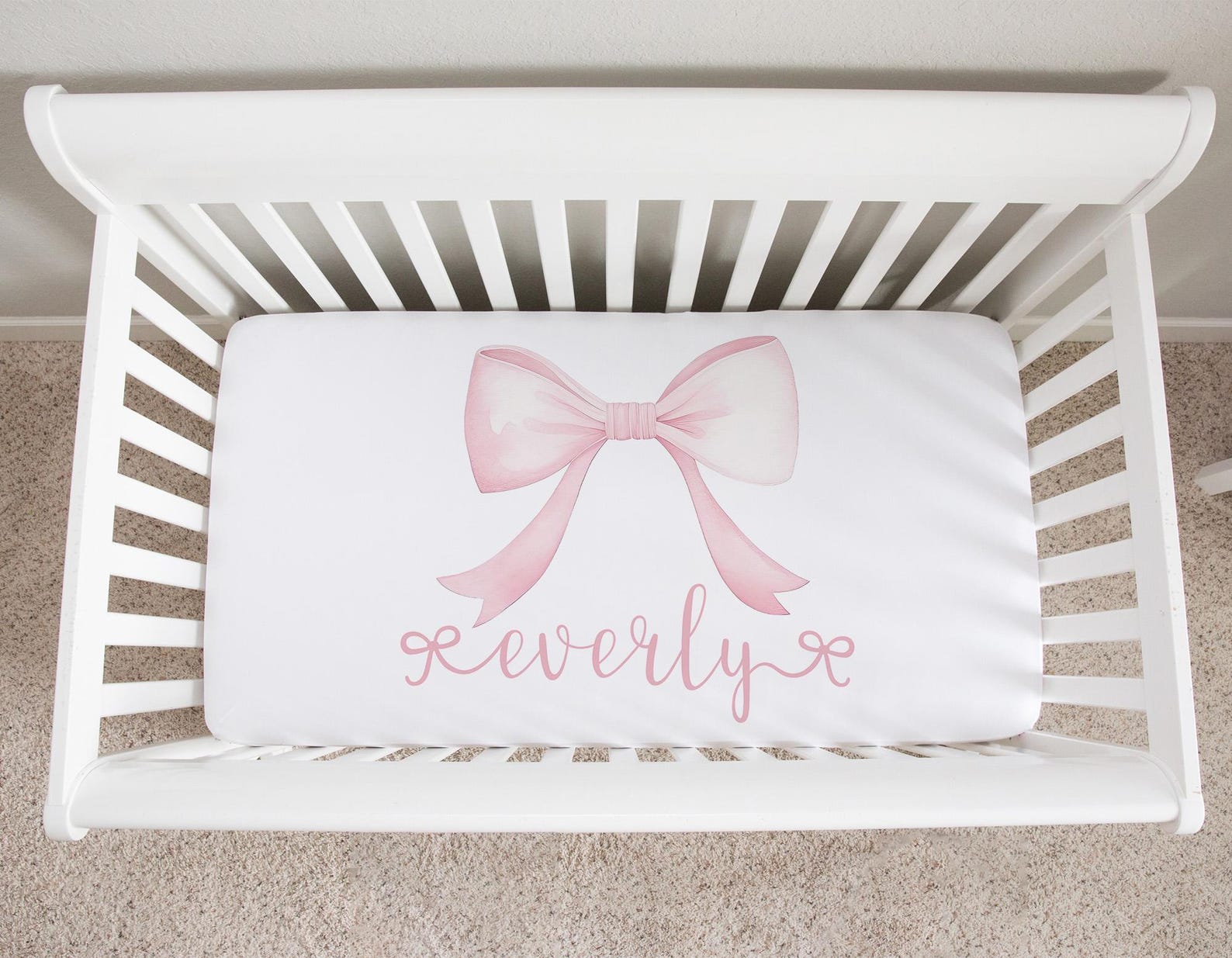 Pink Bow Crib Bedding Set Girl, Baby Girl Bedding Crib Sets, Coquette ...