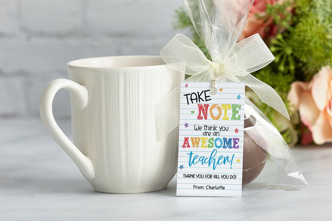 Take Note You Are Awesome Gift Tags, Editable Thank You Gift Tags ...