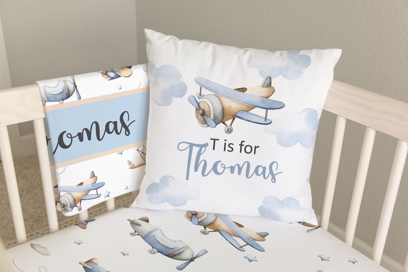 Airplane Crib Bedding Set Boy Baby Boy Crib Bedding Sets - Etsy