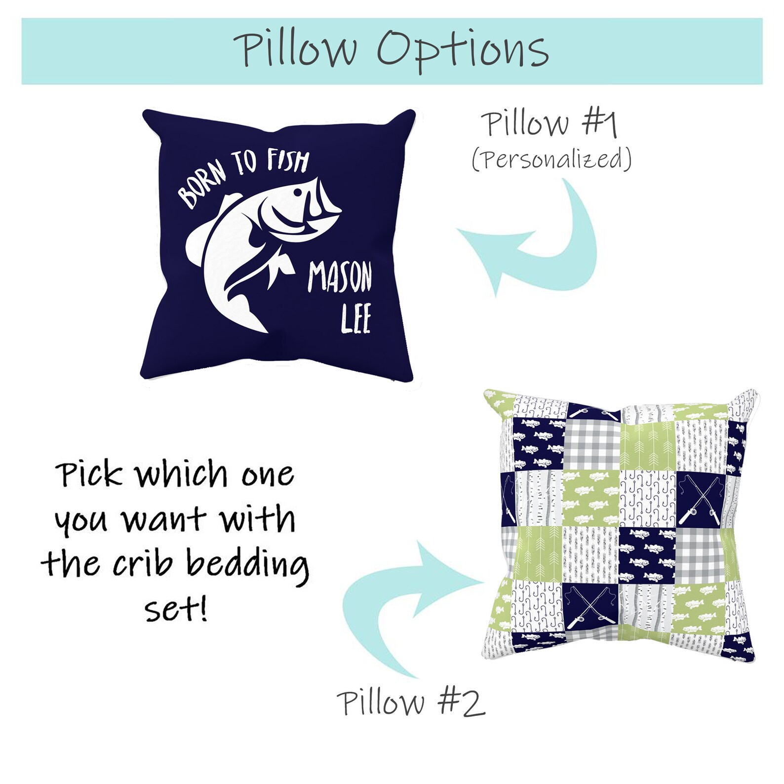 Baby Boy Fishing Crib Set, Fishing Crib Bedding Set, Baby Boy Crib ...
