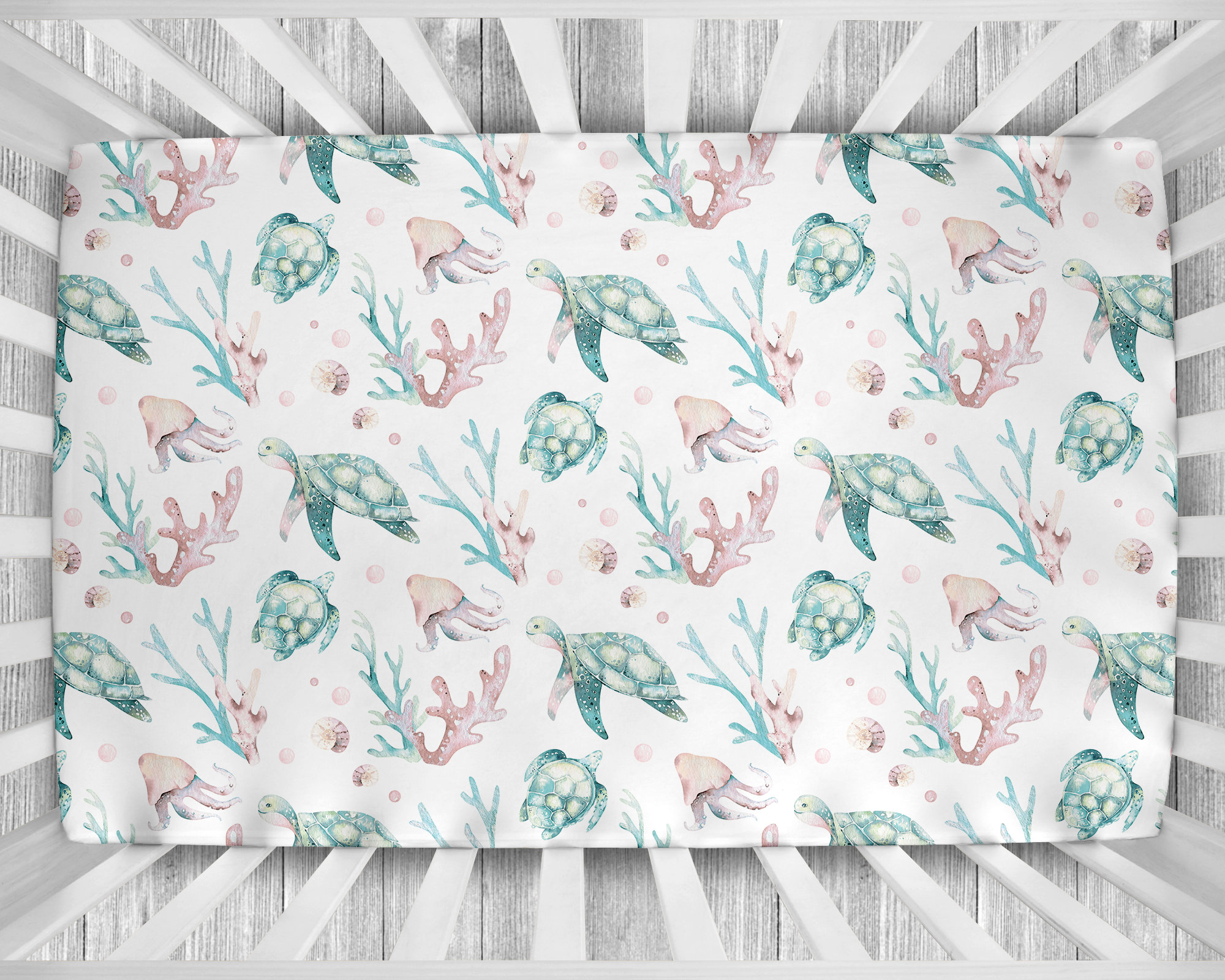 Sea Turtle Crib Bedding Set, Crib Bedding Set Girl, Sea Turtle Nursery ...