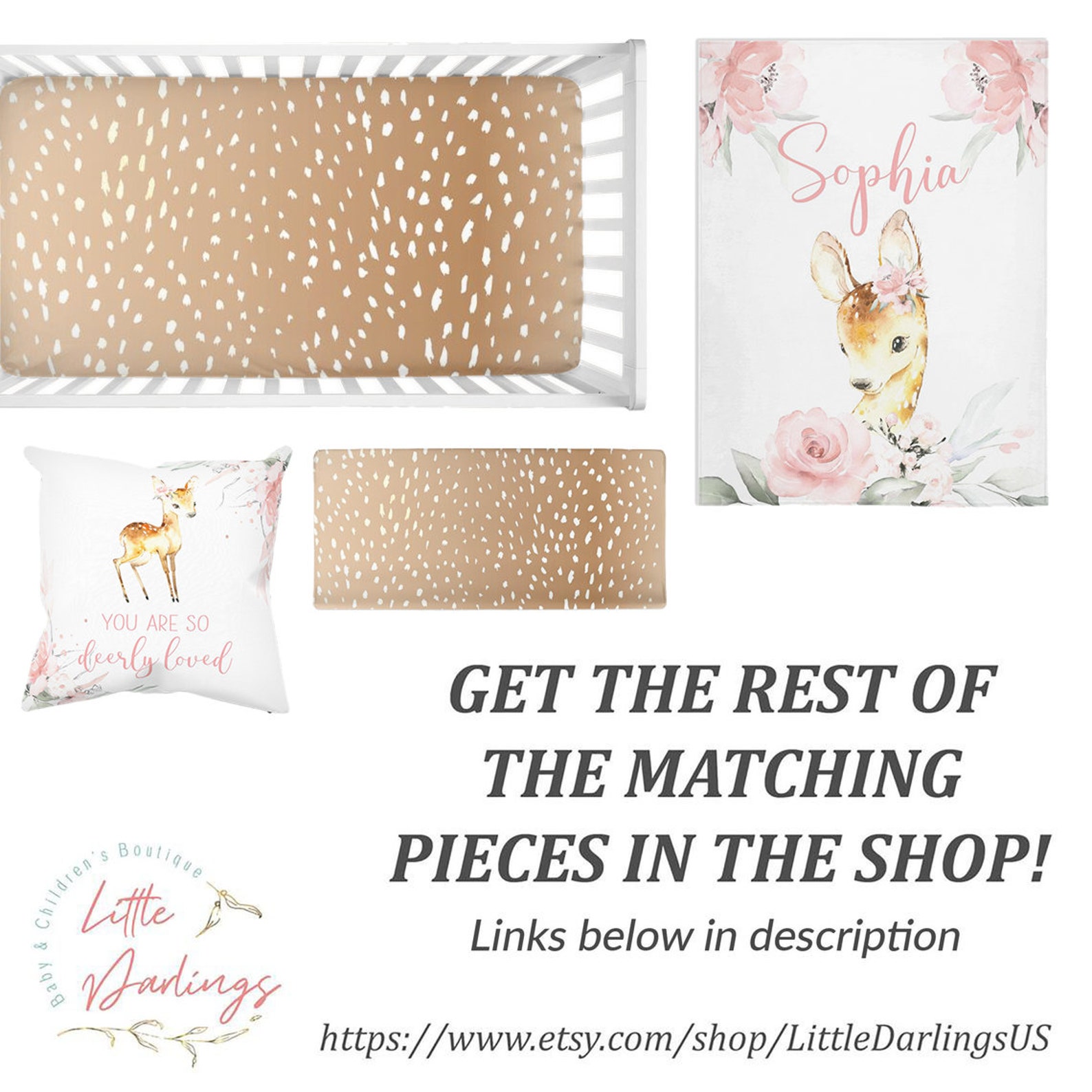 Fawn Crib Sheet Crib Sheets Girl Girl Crib Bedding Fawn - Etsy