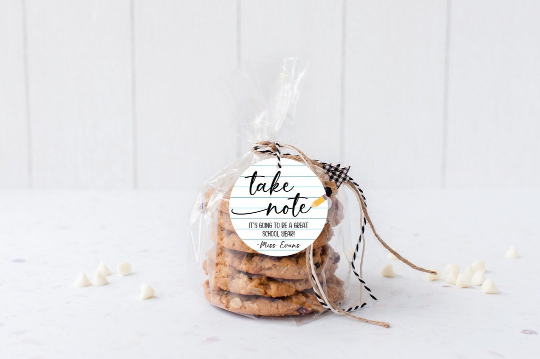 Take Note Gift Tag, Back to School Gift Tag, First Day of School Tag ...
