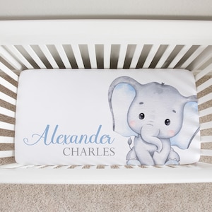 Baby Boy Crib Bedding Set, Elephant Crib Bedding, Blue Crib Bedding Set ...
