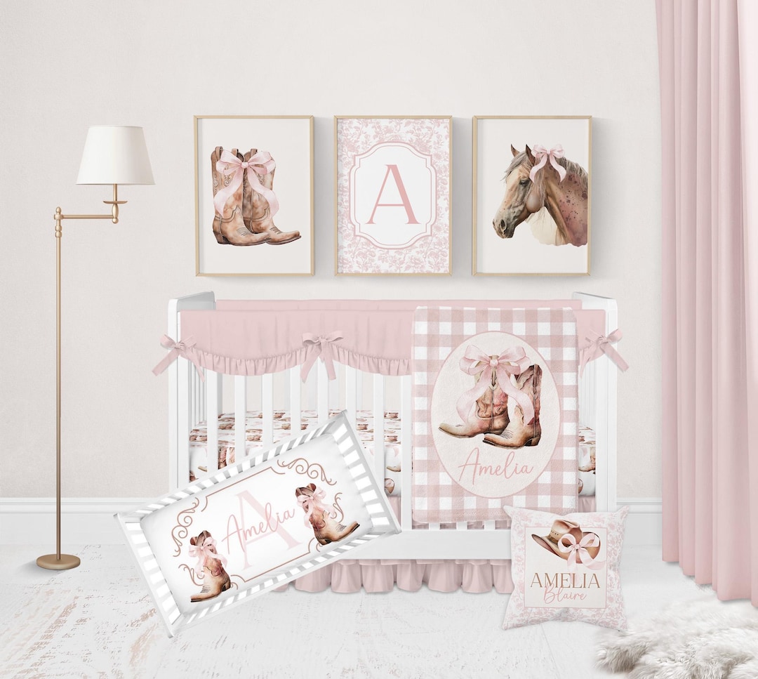 Western Crib Bedding Set for Girl, Cowgirl Baby Bedding Crib Sets, Baby ...