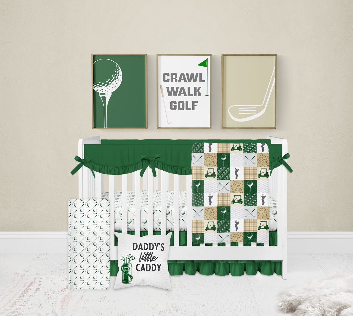 Golf Crib Sheet, Golfing Crib Sheet, Golf Nursery, Golf Crib Bedding ...