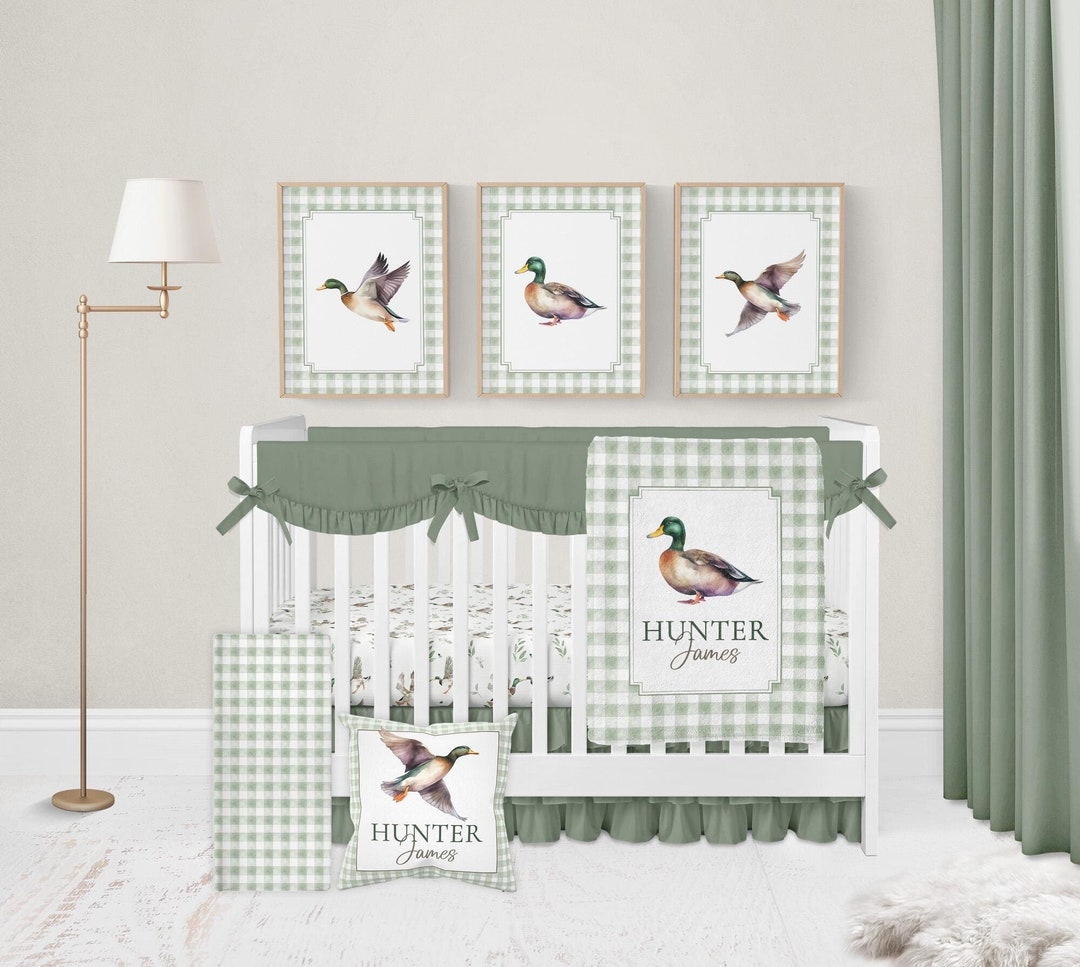 Mallard Duck Crib Bedding Set Boy, Baby Boy Crib Bedding, Duck Hunting ...