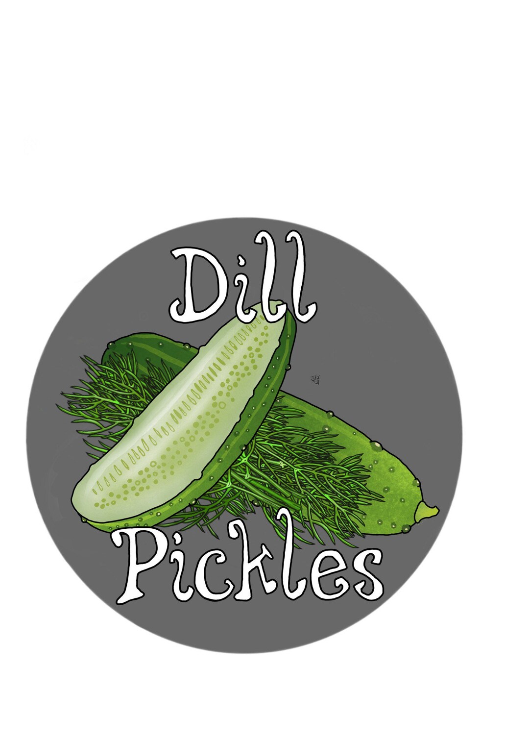 Canning Labels, Dill Pickles Canning Label Recipe Hand Drawn Colorful ...
