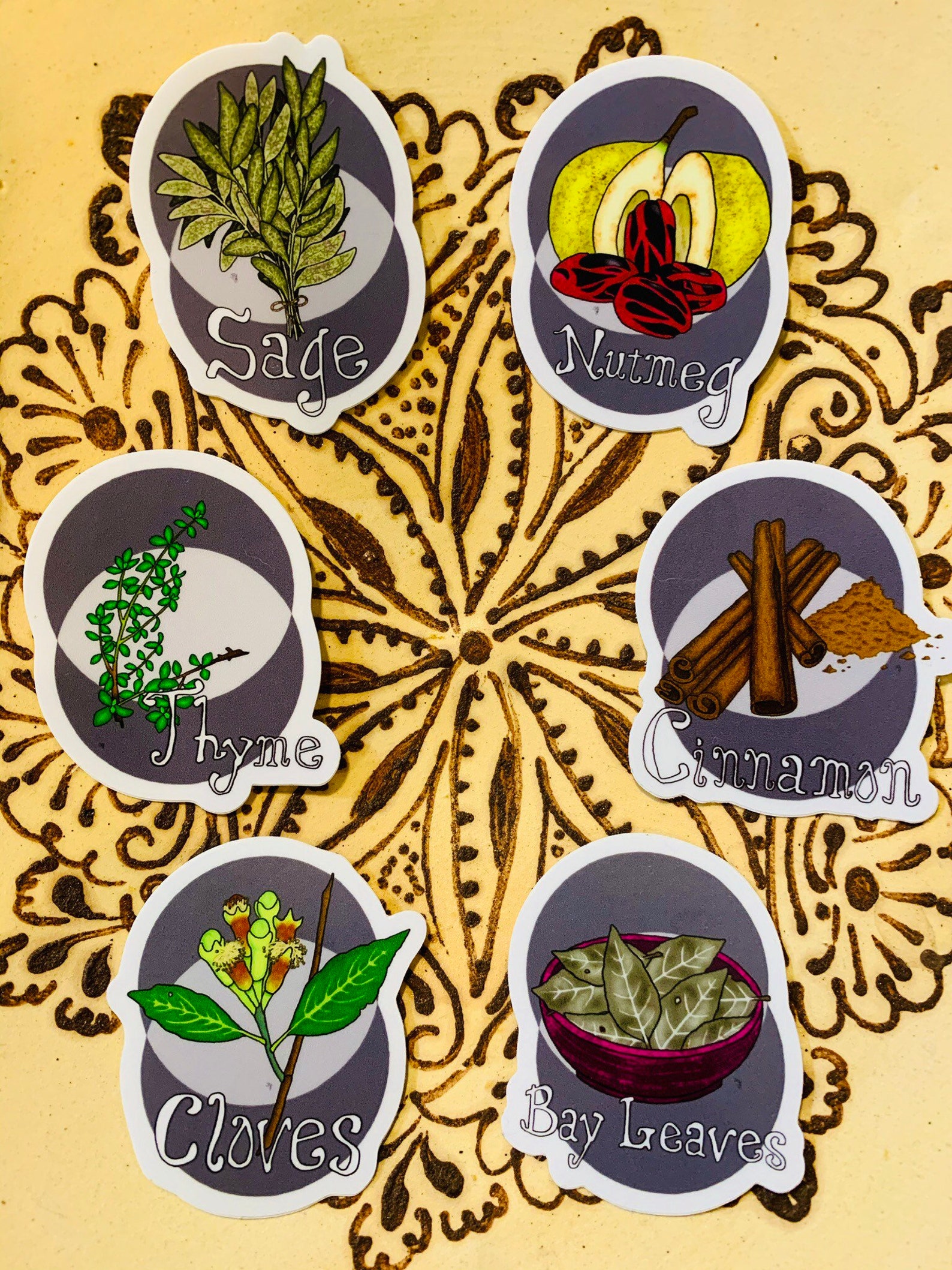 Gift for Cook, Custom Set of Illustrated Spice Jar Labels, Spice Tin ...