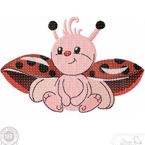 Ladybug Embroidery Design, Ladybug Kids Motif, Pattern for Machine ...