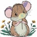 Cute Mouse Embroidery Design, Sweet Dandelion Style Motifs, Patterns ...