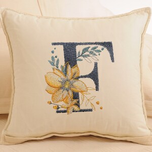 Letter F Embroidery Design, Flowers and Alphabet Motifs, Patterns for ...