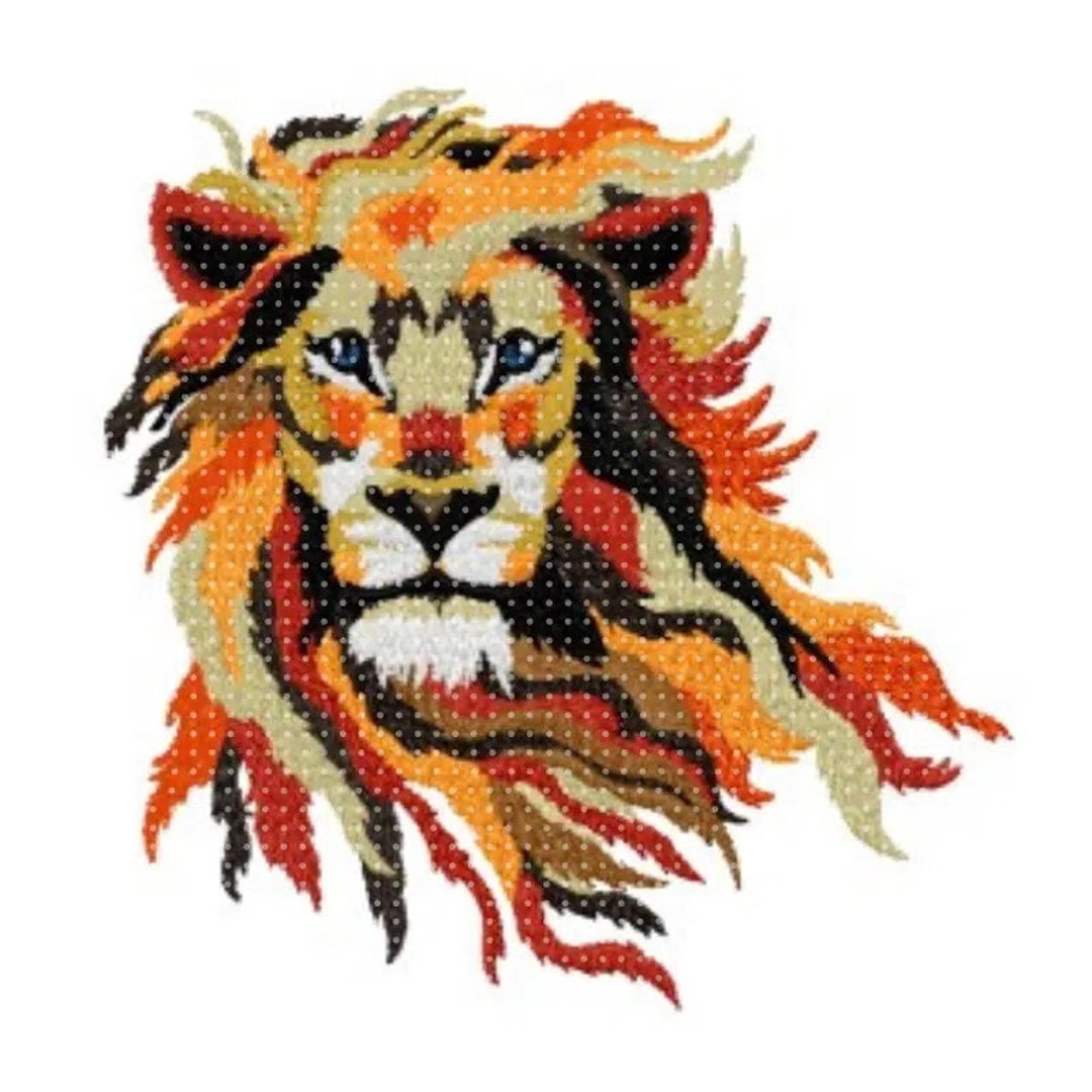 Lion Embroidery Design, Lion Fully Stick Motif, Pattern for Machine ...