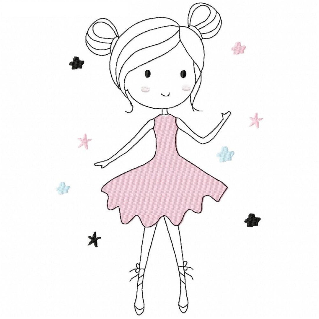 Cut Party Girl Princess Embroidery Design, Doodle Application Girl ...