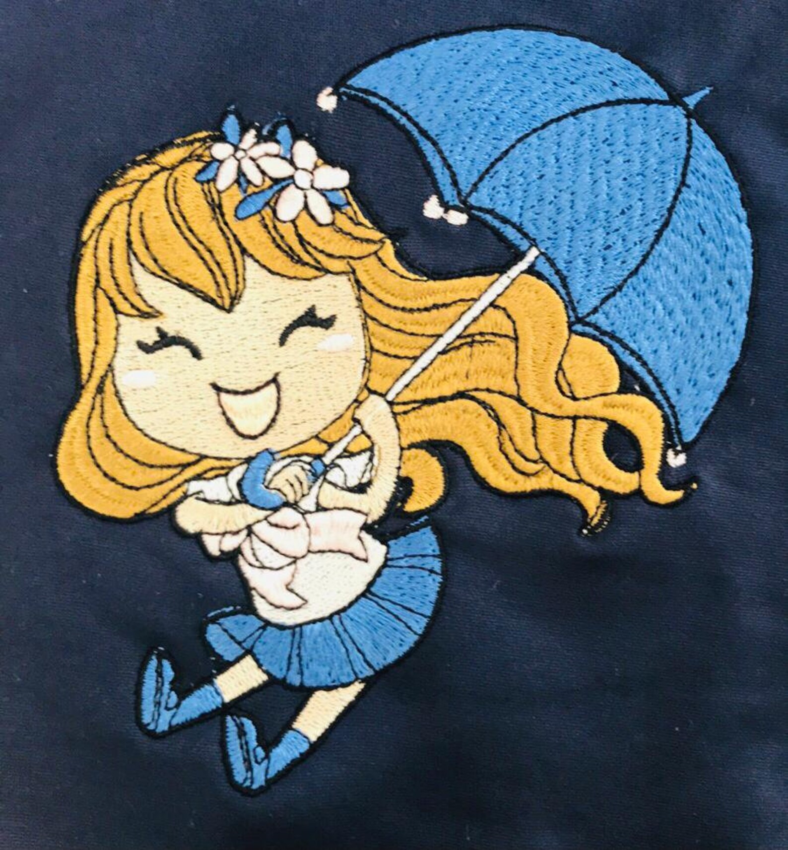 Girl Embroidery Design, Girl With Umbrella Motif, Pattern for Machine ...