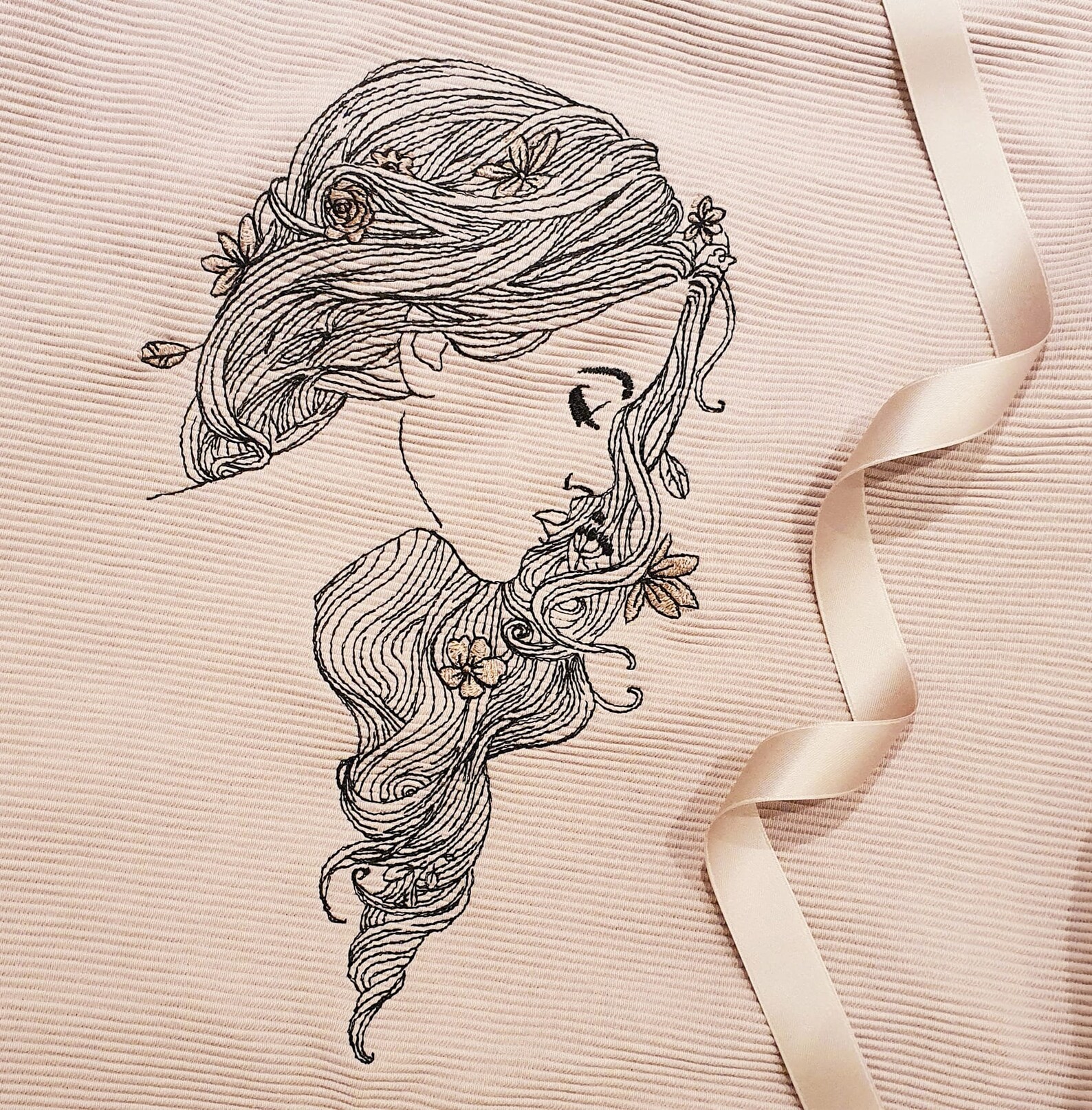 Women Embroidery Design Girl and Flowers Motive Goddess - Etsy
