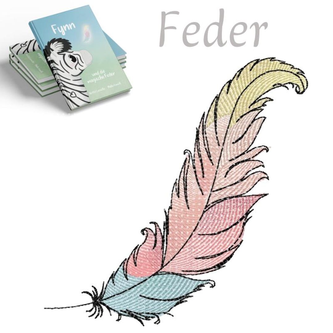 Magic Rainbow Feather Embroidery Design, Cute Kid Motive From Children ...