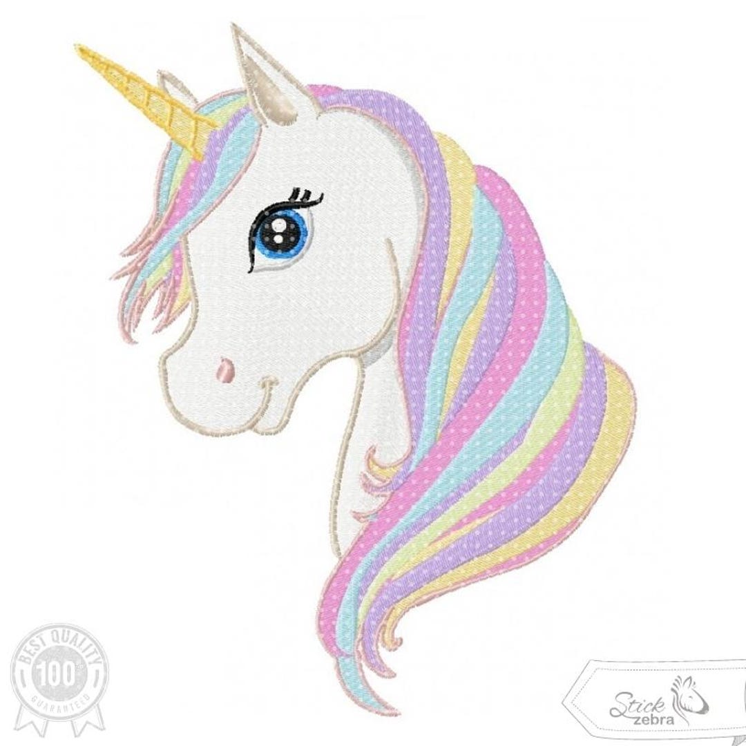 Unicorn Embroidery Design, Rainbow and Unicorn Motif, Pattern for ...