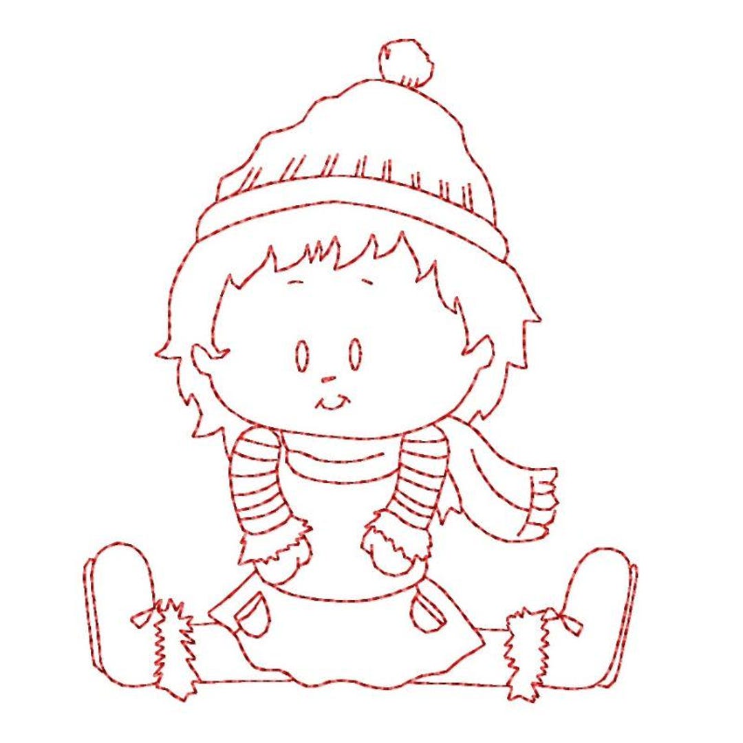 Christmas Kids Embroidery Design, Boy and Girl Xmas Motive, Pattern for ...