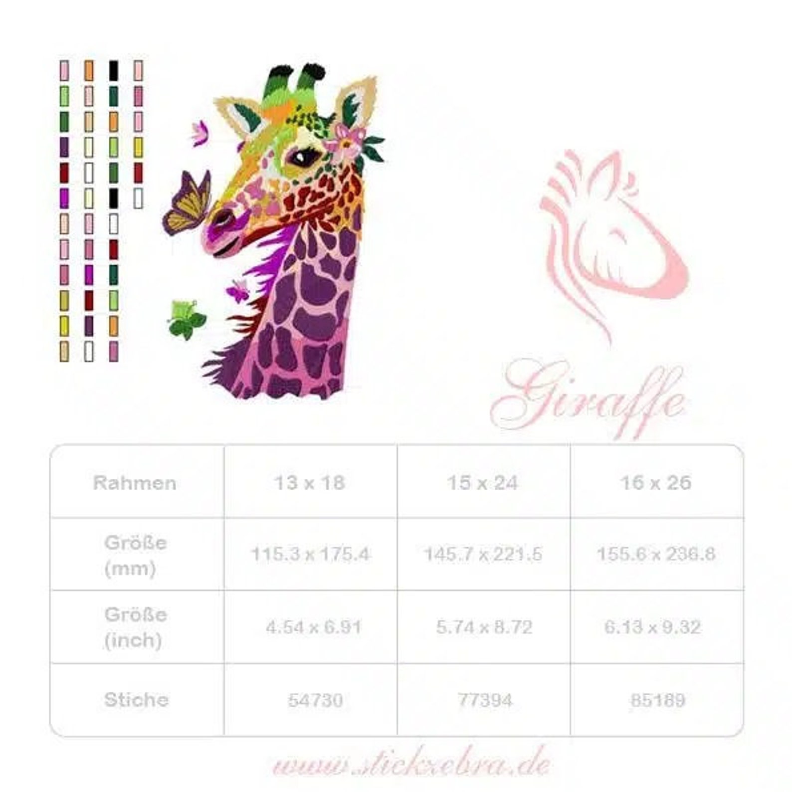 Giraffe Embroidery Design, Safari Animal Motif, Pattern for Machine ...