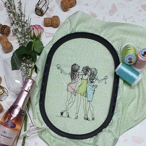 Girls Embroidery Design, Best Friends Girlfriends and Party Motif ...