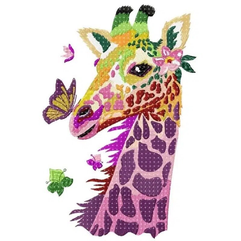 Giraffe Embroidery Design, Safari Animal Motif, Pattern for Machine ...