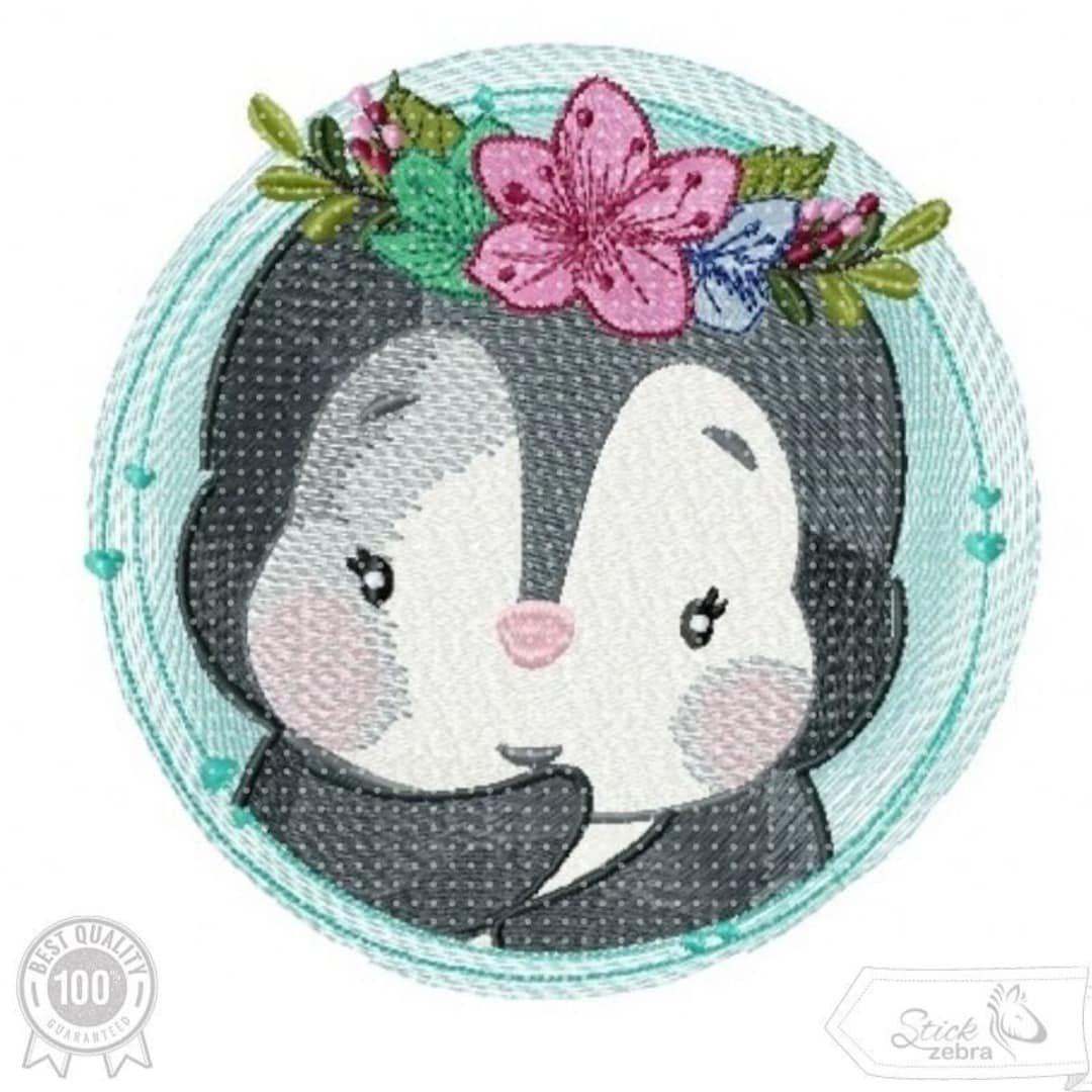 Penguin Embroidery Design, Cute Penguin Motif, Pattern for Machine ...