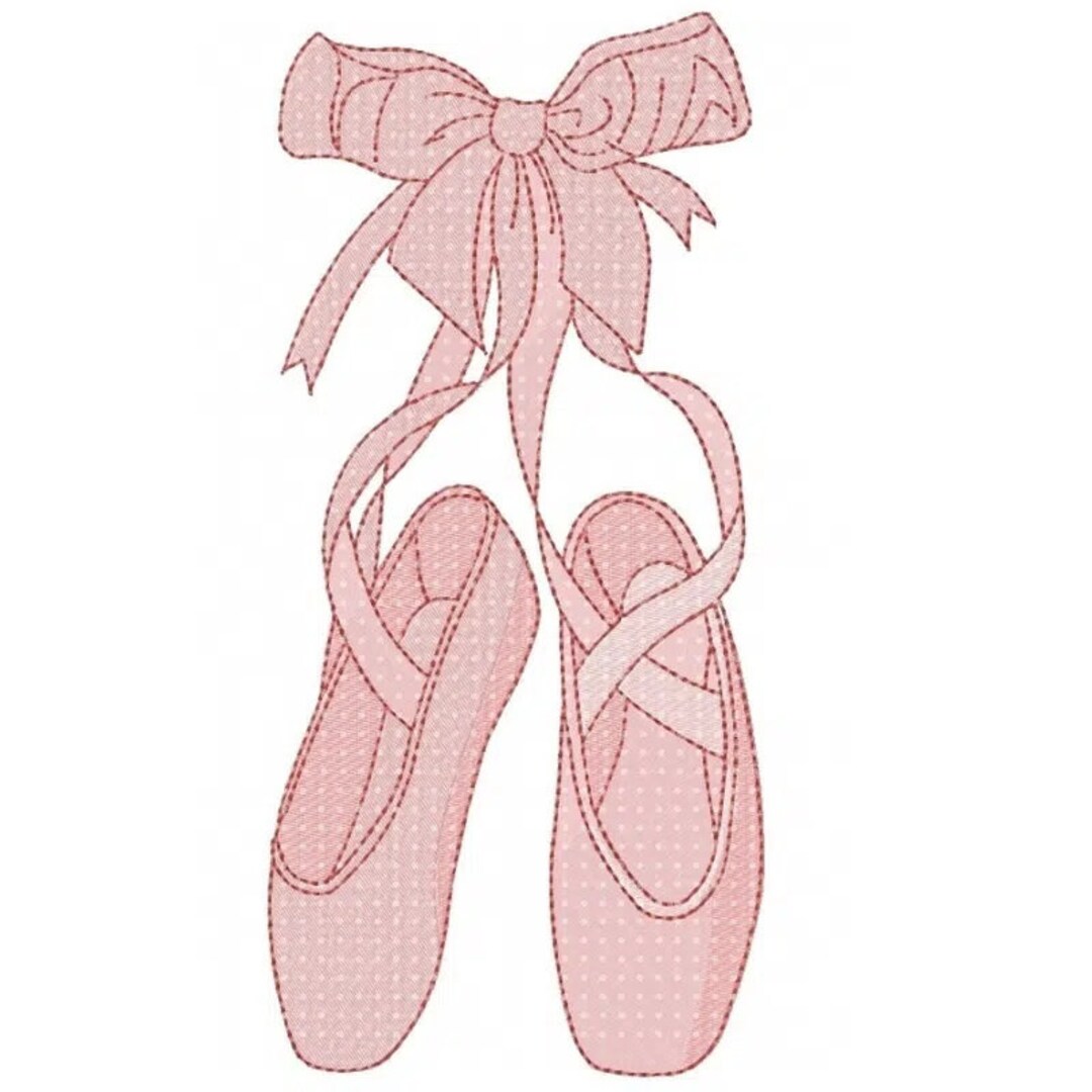 Ballet Shoes Embroidery Design, Ballet and Pink Motif, Pattern for ...