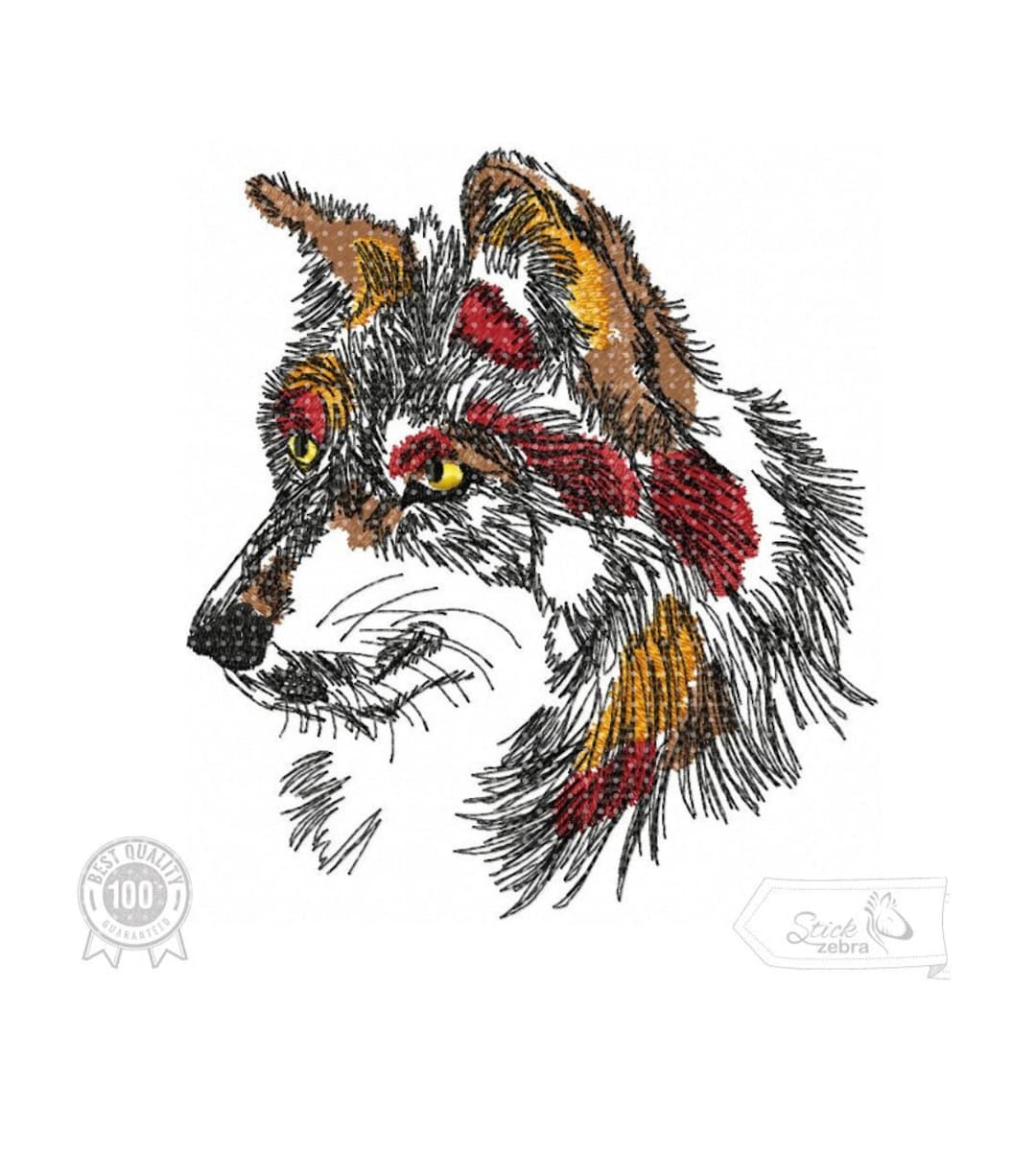 Wolf Embroidery Design, Wolf and Wild Life Motif, Pattern for Machine ...