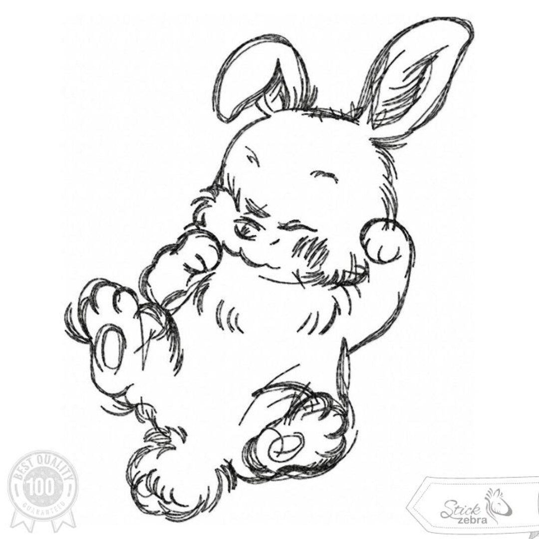 Rabbit Embroidery Design, Baby Bunny Motif Easter Rabbit, Pattern for ...