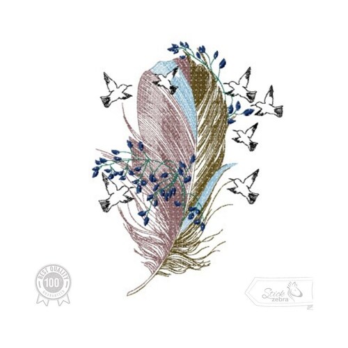 Feather Embroidery Designs Birds Feather Machine Embroidery - Etsy