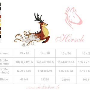 Winter Deer Embroidery Design, Deer Doodle Motive, Pattern for Machine ...