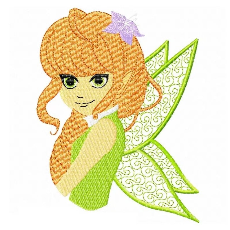 Fairy Embroidery Design, Fairy and Flowers Motif, Pattern for Machine ...