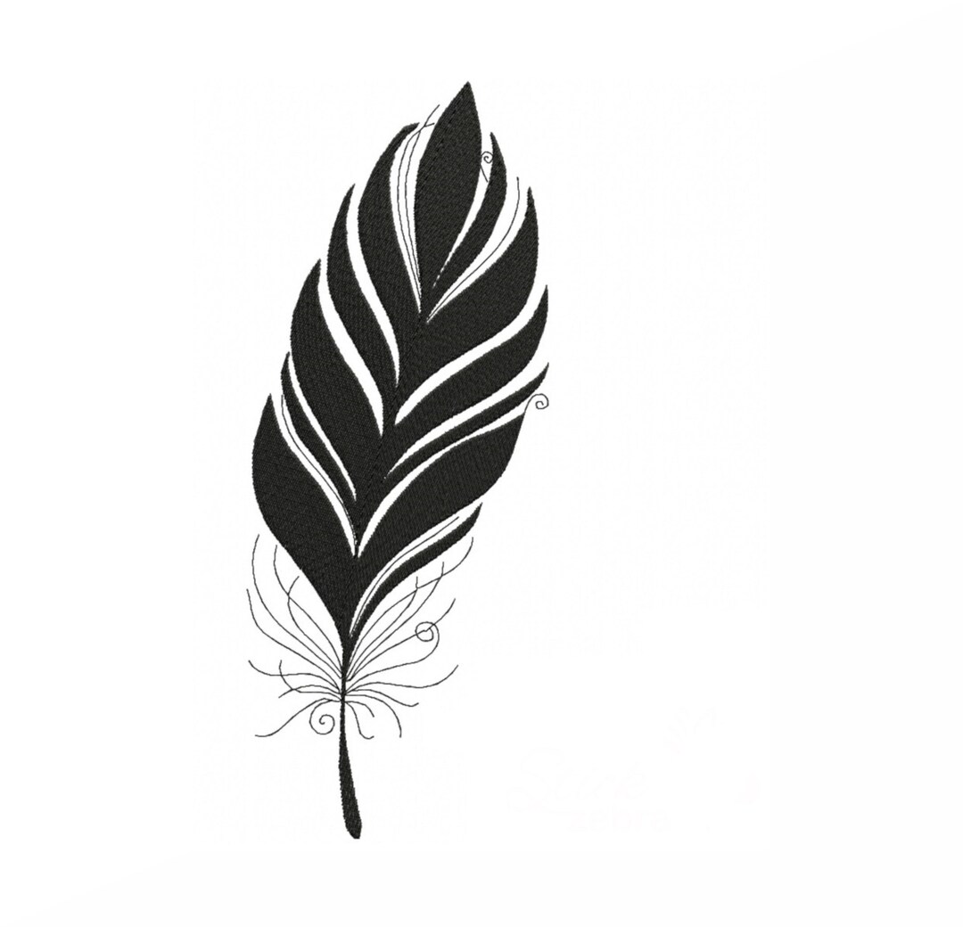 Feather Set Embroidery Design, Feather and B/W Motif, Pattern for ...