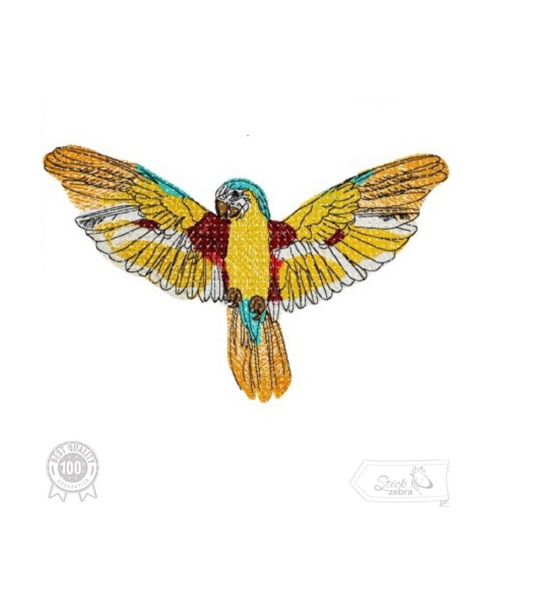 Parrot Embroidery Design, Parrot and Bird Motif, Pattern for Machine ...
